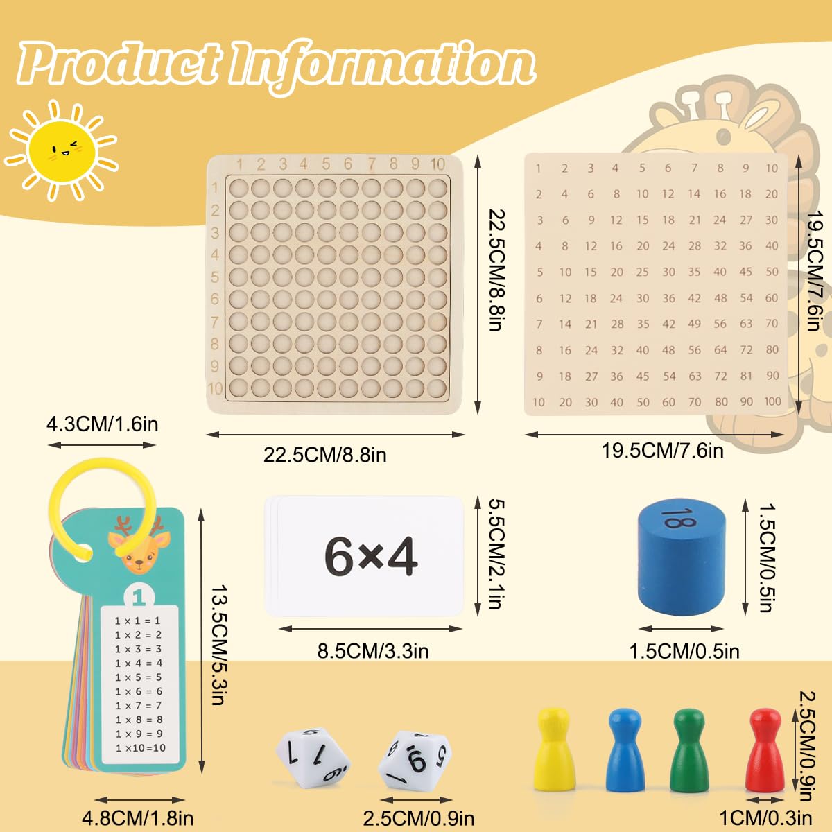 Mua Binggunyo Montessori Multiplication Board, Wooden Multiplication ...