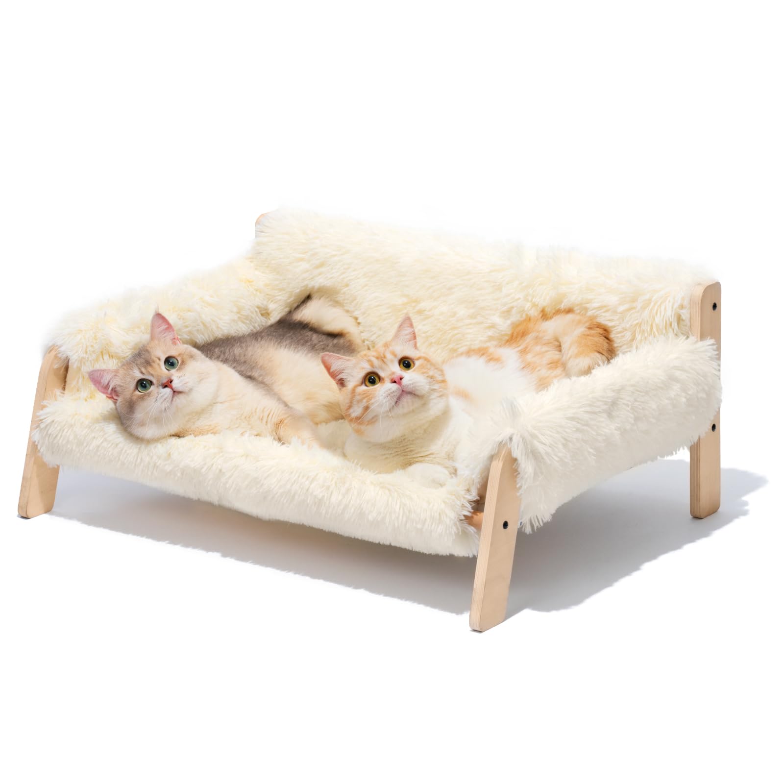 MEWOOFUN Cat Couch Bed, Pet Sofa for Indoor Cats Wooden Indoor Elevated ...