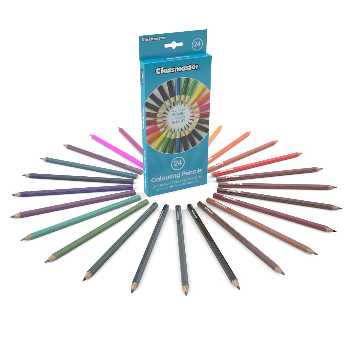 Classmaster CPW24 Class Box Colouring Pencils – Standard Full-Size, Pre ...