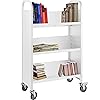 VEVOR Book Trolley, 90 kg, Bookcase Trolley with Angled Shelves V Shape ...