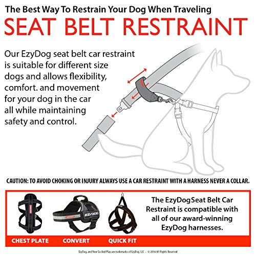 EzyDog Universal Dog Car Restraint Dog Seat Belt Safety Lead