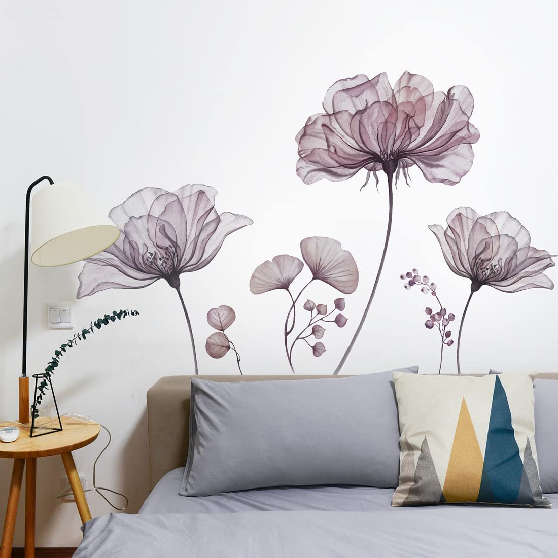 TIMBER ARTBOX Vintage Flower Wall Decals – Transparent Floral Wall ...