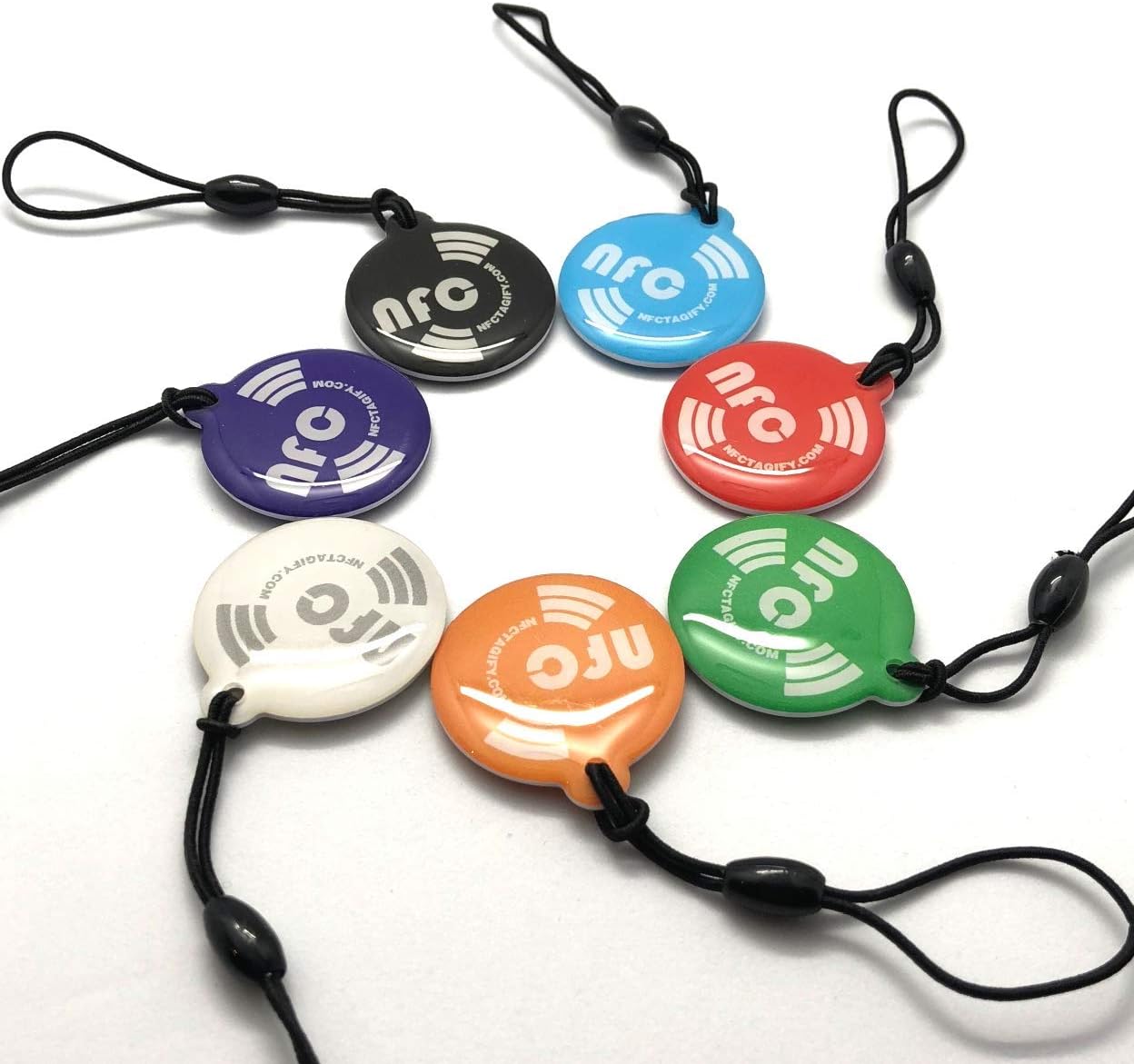 7 X NFC Tags | NXP Chip NTAG213 | 144 Bytes Memory | mixed colours ...
