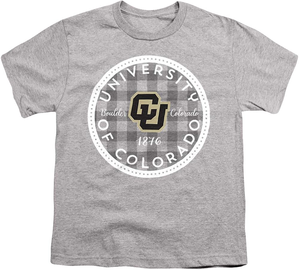 Amazon.com: University of Colorado Official Plaid Badge Unisex Youth T ...
