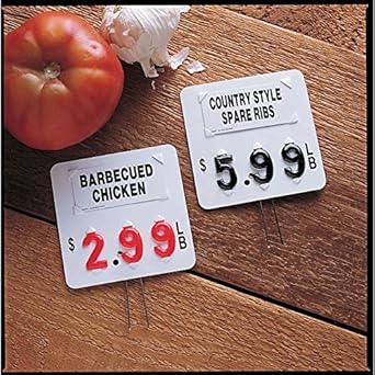 Amazon.com: Meat Department Price Tags White Plastic 3-Digit - 3 3/4 L ...