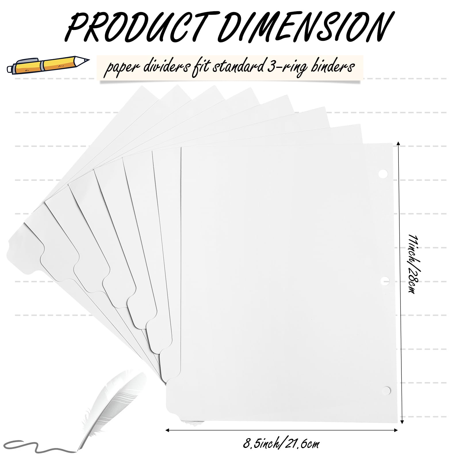 Mua Harloon 240 Pcs 30 Sets 3 Ring Binder Dividers with 8 Tab 8.5 x 11 ...