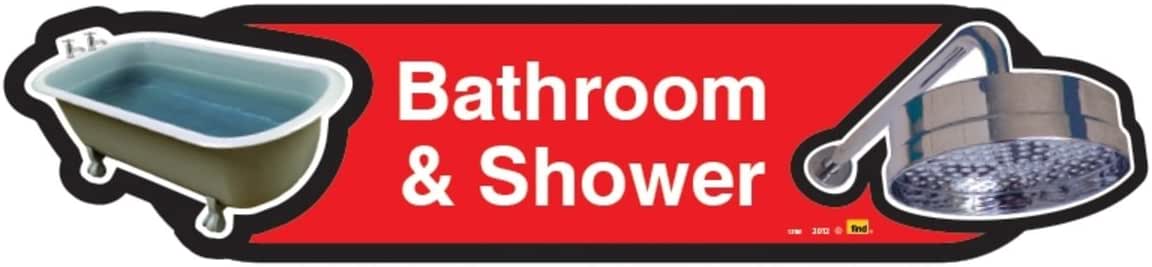 Amazon.com: Dementia Friendly Bathroom and Shower Sign Room - Red Sign ...