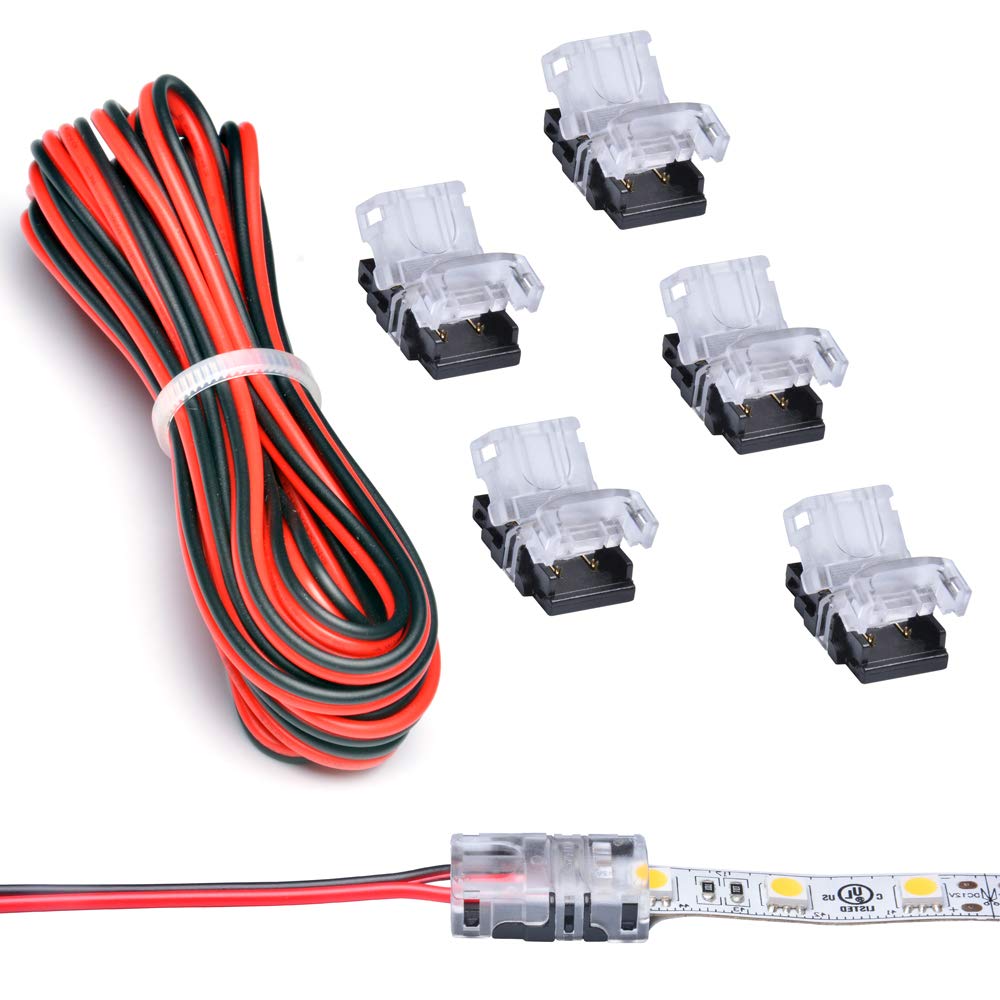 Mua 10mm LED Strip to Wire Connector 2 Pin(5 PCS) with 20 AWG UL Listed ...
