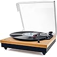 Amazon.com: Record Player, Popsky Vintage Turntable 3-Speed Bluetooth Record Player with Speaker ...