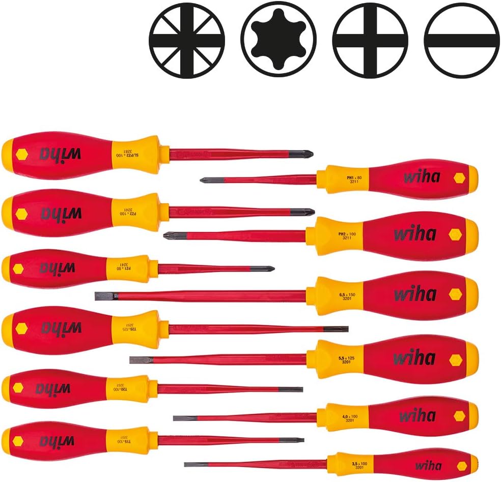 Wiha Schraubendreher Set SoftFinish electric slimFix (41003) gemischt 12-tlg.: Amazon.de: Baumarkt