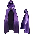 Amazon.com: vickkt Raven-Cosplay Cloak,Deluxe Hooded Cloak Purple Cape ...