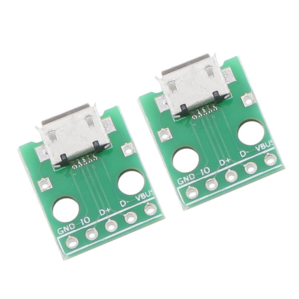 Buy 2Pieces Micro USB to DIP Adapter 5Pin Female Connector B Type PCB ...