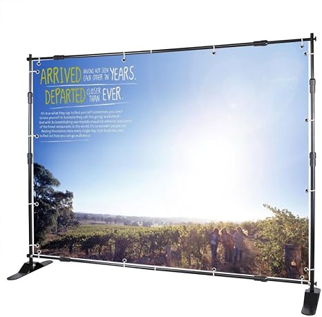 MosaicAL Telescopic Backdrop Banner Stand Banner Stand Adjustable Step ...