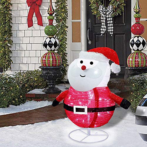 ATDAWN 1.8ft Pre-Lit Light Up Santa Claus, Christmas Collapsible Santa ...