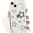 Amazon.com: Lovmooful Compatible for iPhone 13/14 Soft TPU Case Black&Gray Star | Cute, Clear ...
