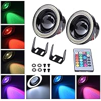 Amazon.com: KATUR 2pcs High Power 3.5" Projector Universal RGB LED Fog Light White COB Halo ...