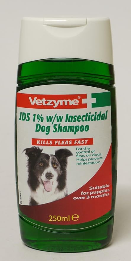 Vetzyme Dog Flea Shampoo JDS Insecticidal 250ml: Amazon.co.uk: Pet Supplies