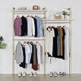 Amazon.com: EDCB Industrial Pipe Clothing Rack Wall Mounted, Heavy Duty ...