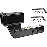 Amazon.com: MaxxHaul 50909 Trailer Hitch Riser for 2 inch Receiver with ...