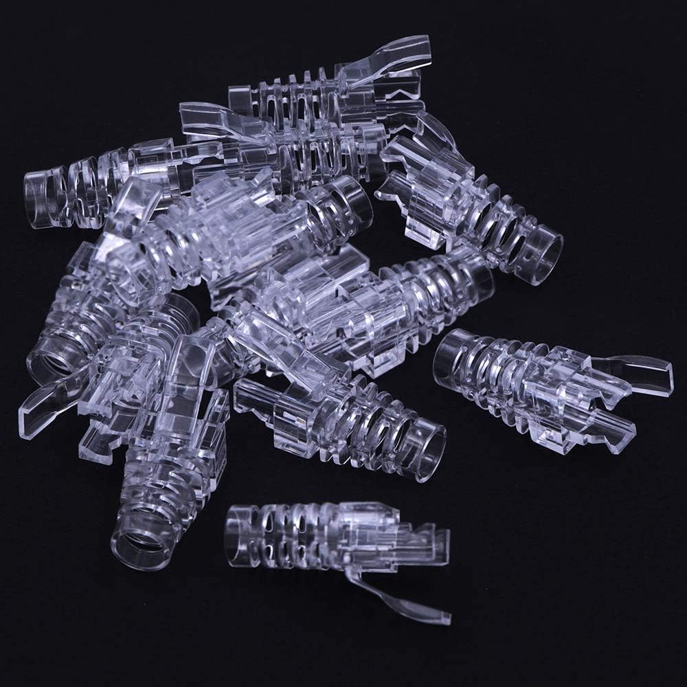 VCE 50 Pack RJ45 Connector Pass Through with RJ45 Boots CAT6 Connector ...