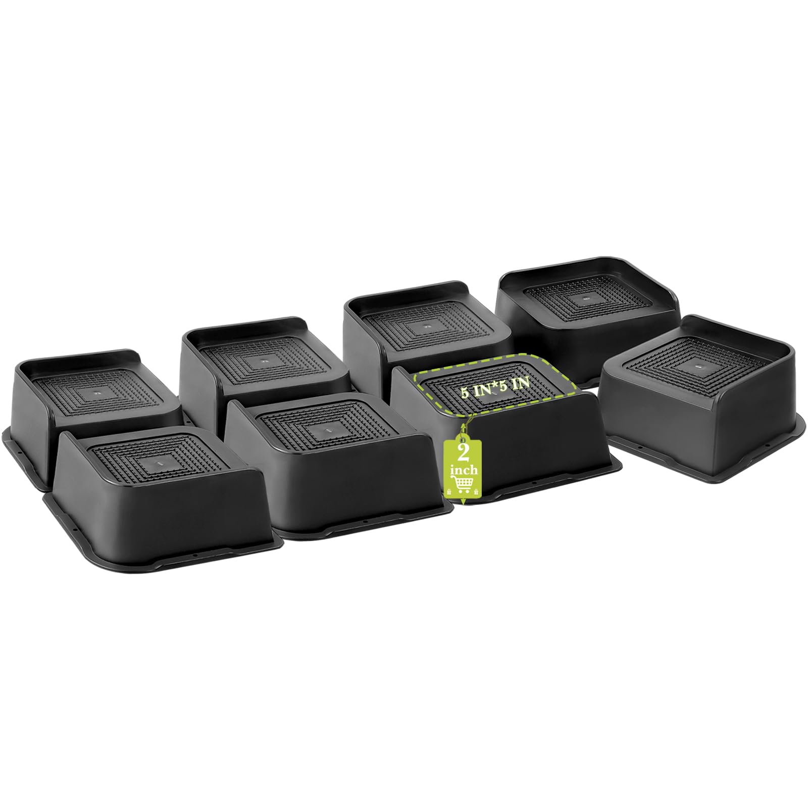 Yookwutar Bed Risers 2 inch, 3 inch, 4 inch, 6 inch, 8 inch Heavy Duty ...