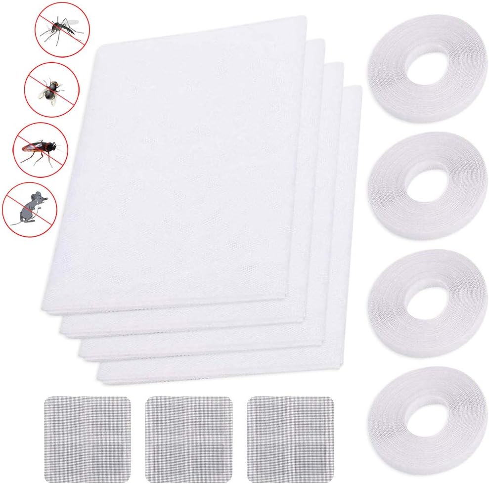 Corrines 4Pack Window Mosquito Net DIY Self-Adhesive Window Screen ...