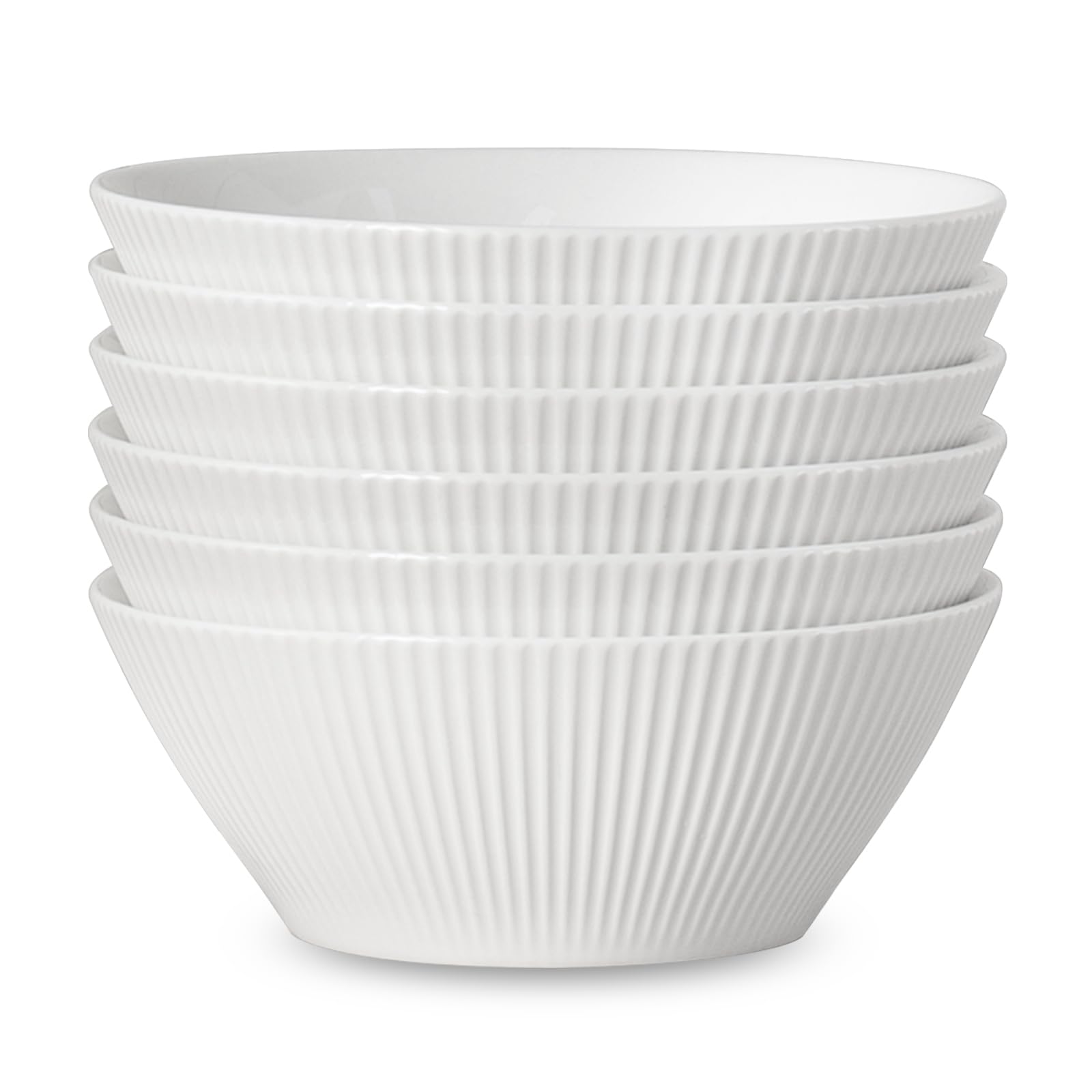 Taeochiy Large Soup Bowls 30 oz Set of 6 - White Serving Bowls, Ceramic ...