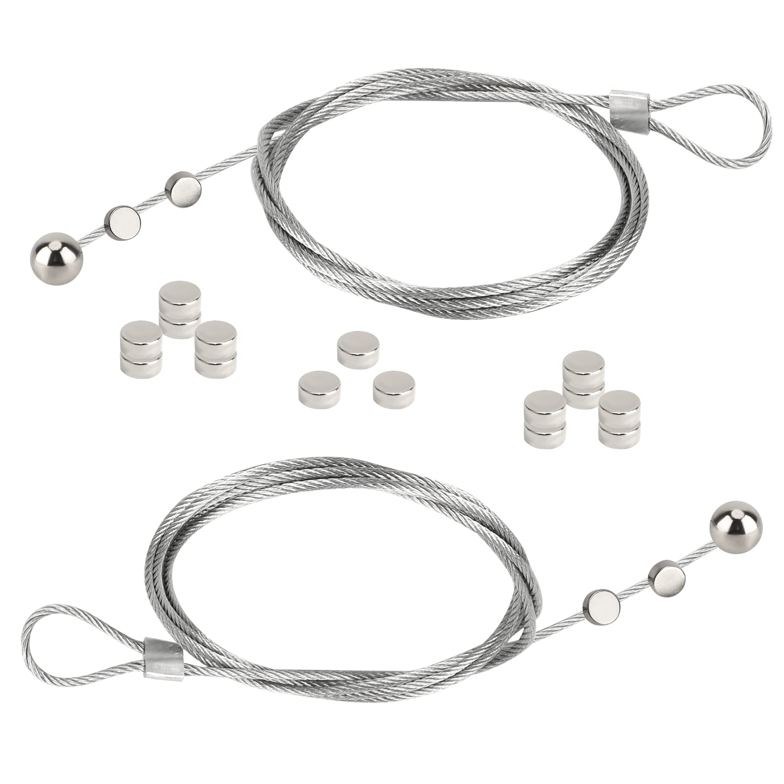 OOTSR 2 Pcs Magnetic Photo Hanging Wire and 24 Pcs Mini Magnets, 2m(6 ...
