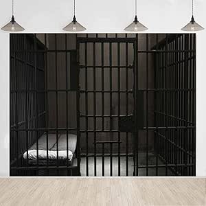 Amazon.com : Prison Cell Bars Photography Backdrop, 8x6FT Police Jail ...