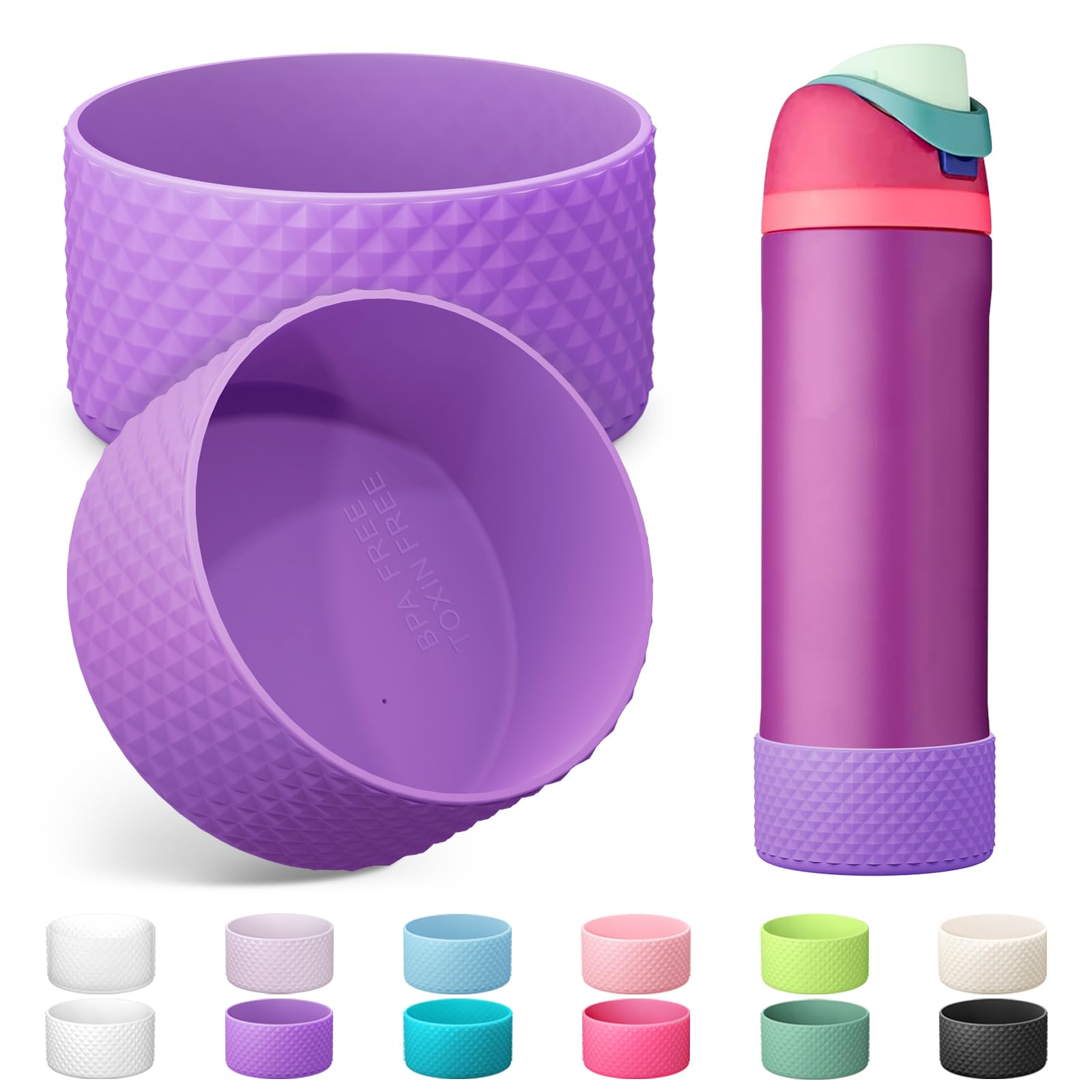Alwenid 2PCS Silicone Water Bottle Boot for Owala 24 Oz, Anti-Slip ...
