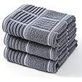Amazon.com: anyi 100% Cotton Gray Kitchen Towels, Absorbent Dish Towels ...