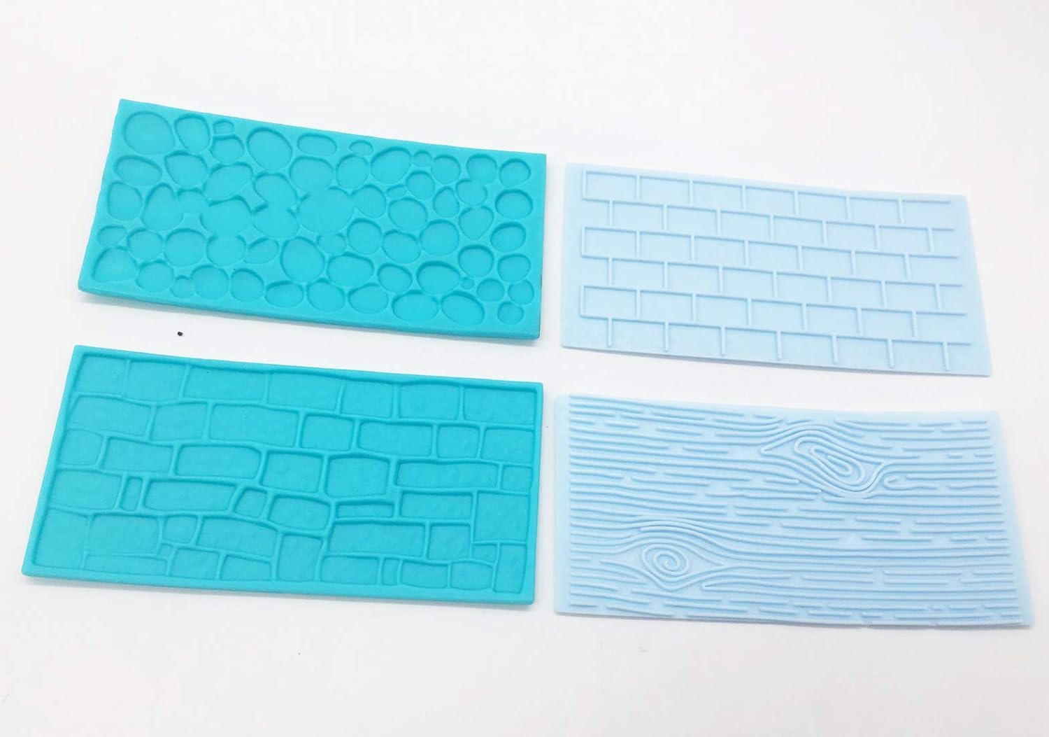 4pc Plastic Embossed Icing Moulds Kits by Brick, Wood, Cobble and ...