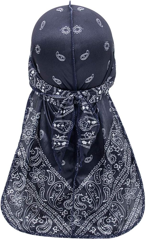 Treer Seide Kopftuch Herren Damen Paisley-Druck Hip-Hop Durag mit Long ...