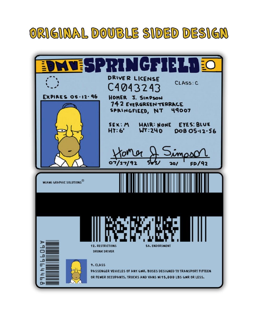Mua Homer Simpson Driver License ID/Funny Plastic License/Simpsons Fans ...