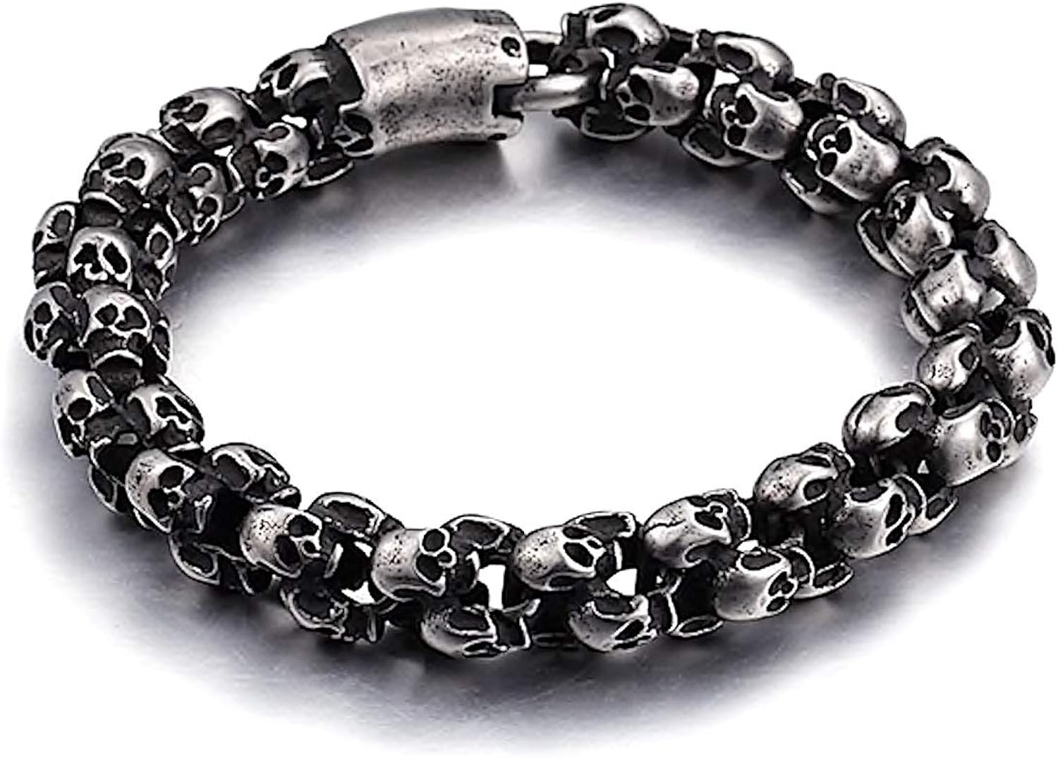 KUSTOM FACTORY - Bracciale da uomo con teschio, in acciaio inossidabile ...