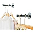 Amazon.com: 2 Pcs Industrial Pipe Clothing Bar,Wall Mount Clothes Rack ...
