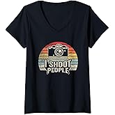 Amazon.com: Retro Vintage Funny Photographer Camera Shirt I Shoot ...