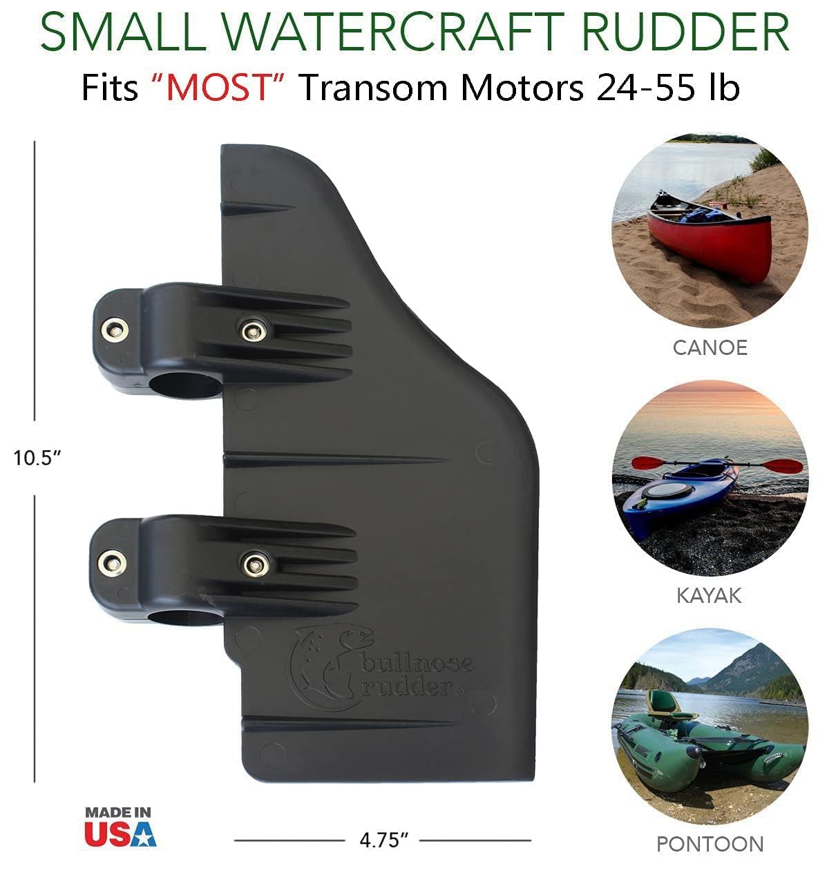 Mua Bullnose Rudder clamp on boat rudder fits a 1.125" transom trolling ...