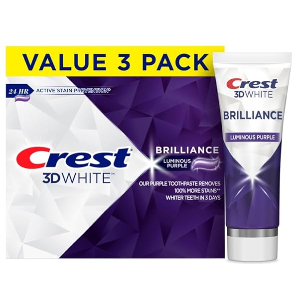 CREST 3D WHITE BRILLIANCE LUMINOUS PURPLE TEETH WHITENING TOOTHPASTE, 4 ...