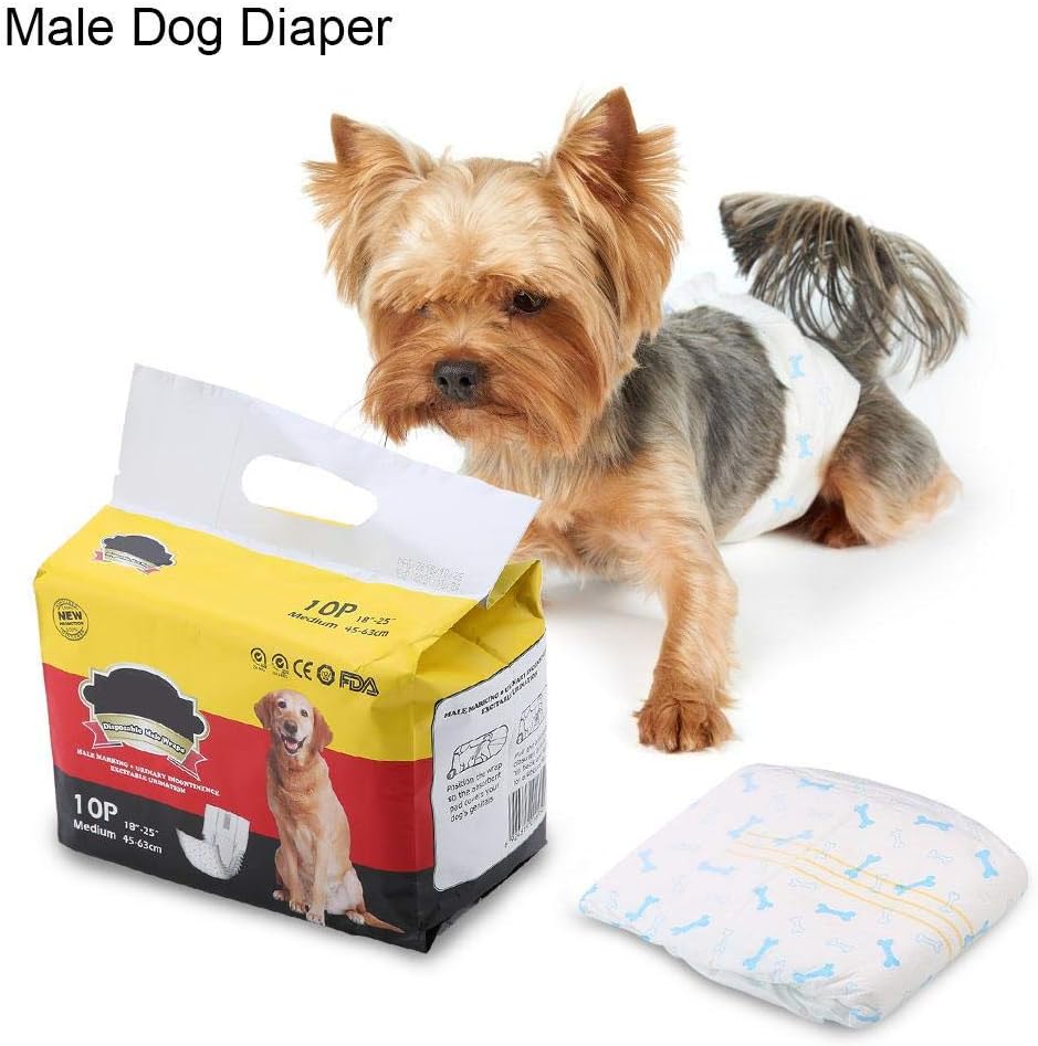 Pssopp Disposable Dog Nappies Male Dog Diapers Wrap Super Absorbent ...