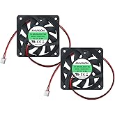 Amazon.com: 2 pcs Brushless DC Cooling Fan 12V 6015S 9 Blades 2 Wire 60x60x15mm Sleeve-Bearing ...