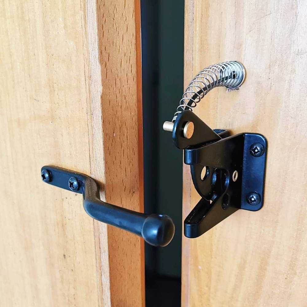 Self Locking Gate Gravity Latch Iron Spring Loaded with Adjustable Gate ...