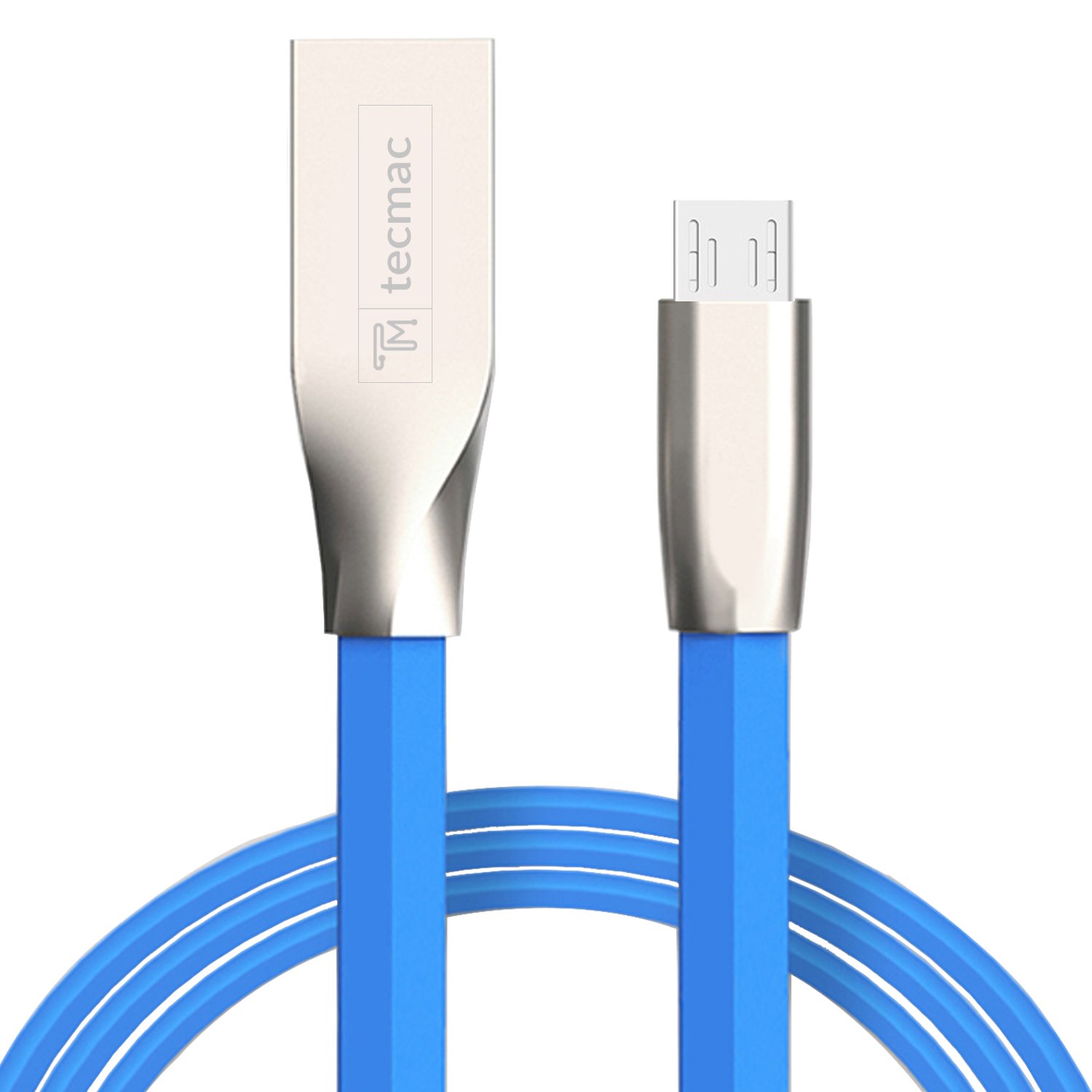 TecMac TM-ZINC-MIC-BLU Data Charger Cable - 3.3 Feet (1 Meter) - (Blue ...