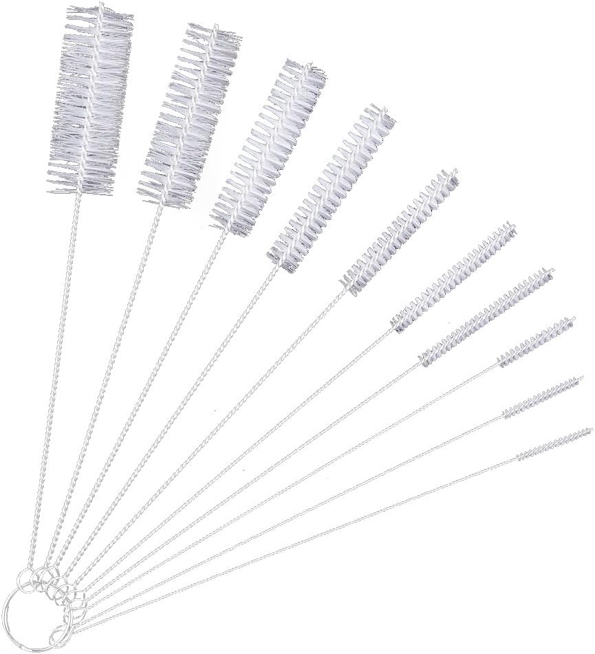 10 Pieces Nylon Tube Brush Pipe Cleaning Brushes, White – BigaMart