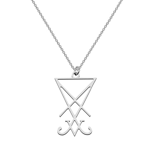 CENWA Lucifer Pendant Satanic Symbol Stainless Steel Jewelry Seal of ...