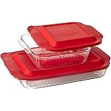 Amazon.com: Pyrex Glass Bakeware Pie Plate 9" x 1.2" Pack of 2: Kitchen ...