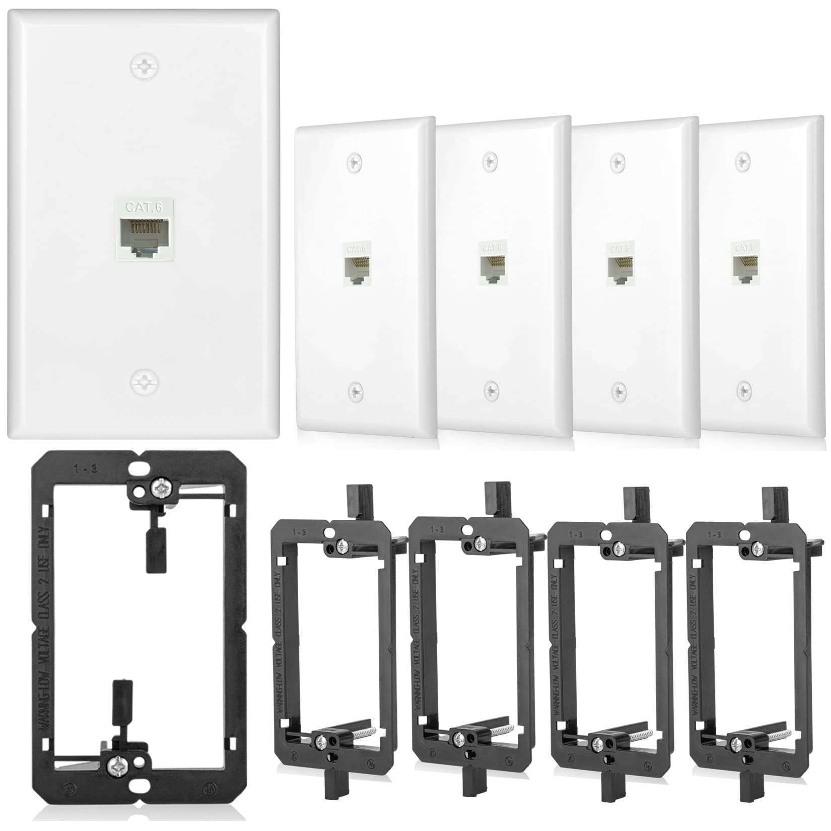 Mua 5 Pack Ethernet Wall Plate RJ45 Cat6 Keystone Jack Network Outlet ...