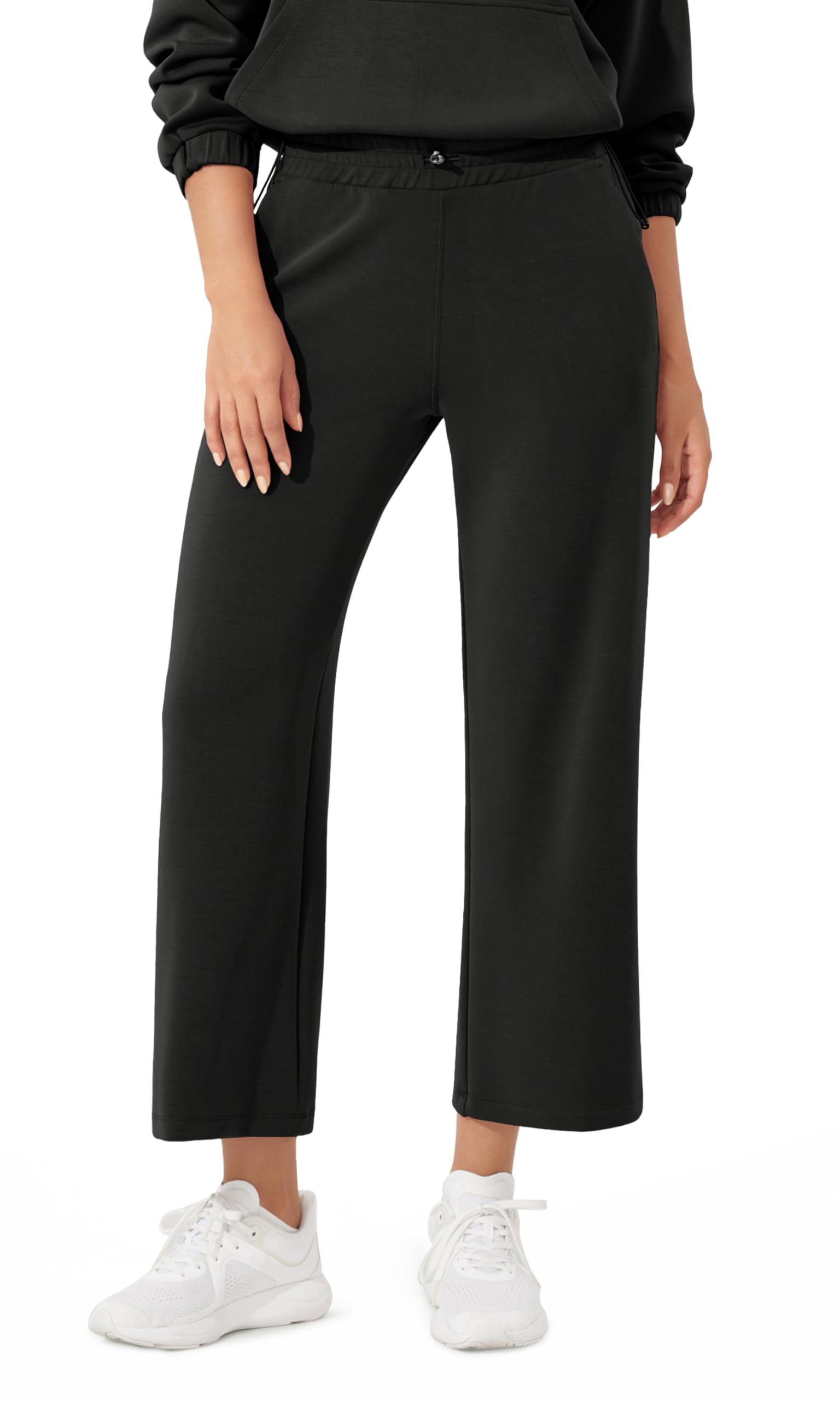 ODODOS Women's Modal Soft Wide Leg Pants with Pockets Adjustable ...