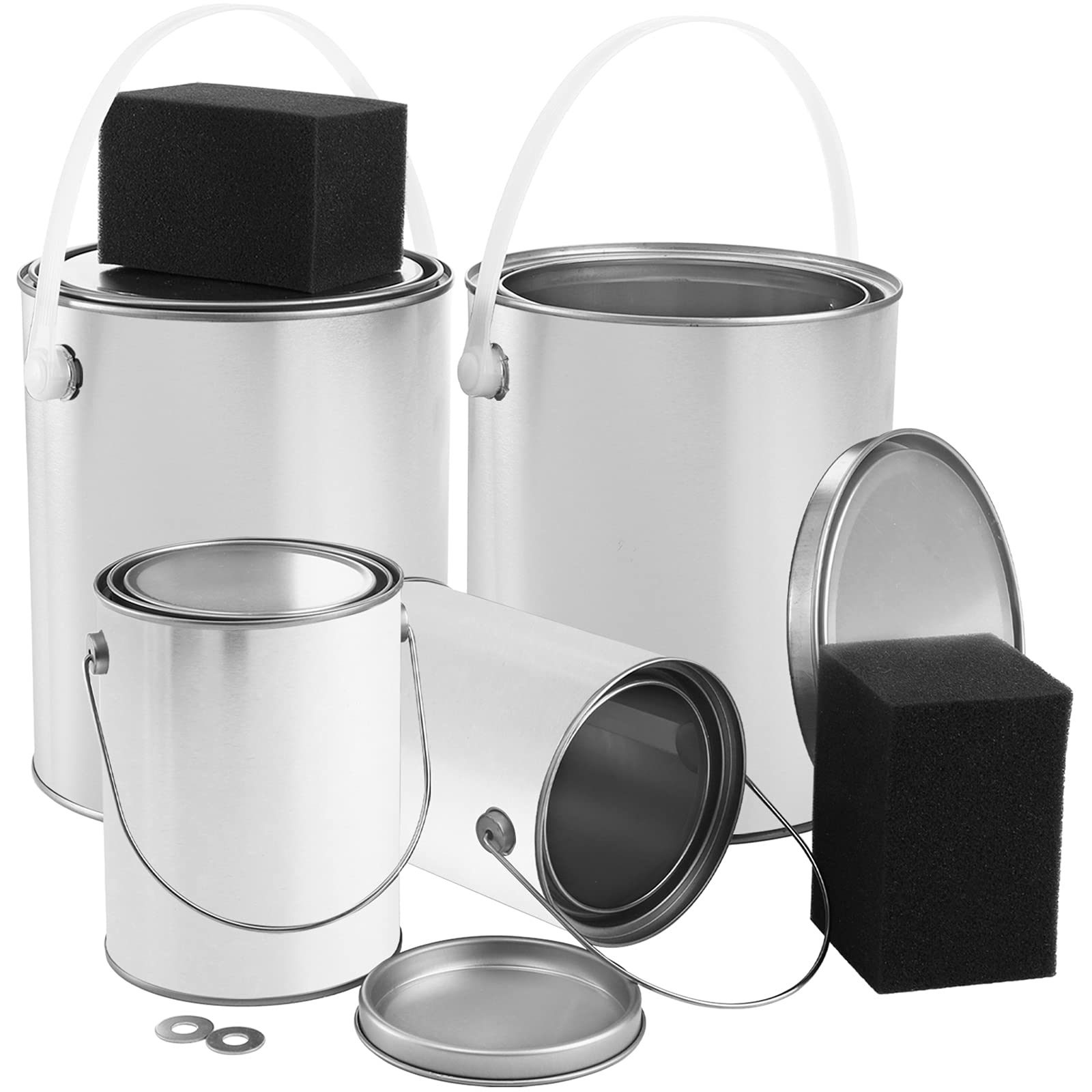 WUWEOT 4 Pack Empty Paint Can, Gallon & Quart Unlined Paint Pails ...