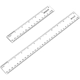 Amazon.com: 2 Pack Plastic Ruler Straight Ruler Plastic Measuring Tool ...